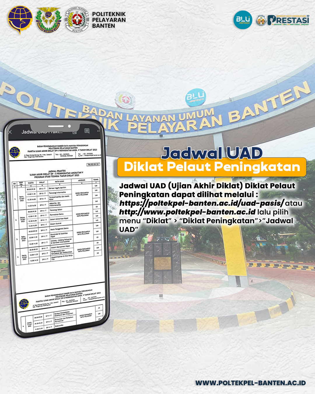 Jadwal Ujian Akhir Diklat (UAD) Diklat Pelaut Peningkatan II Angkatan V ...